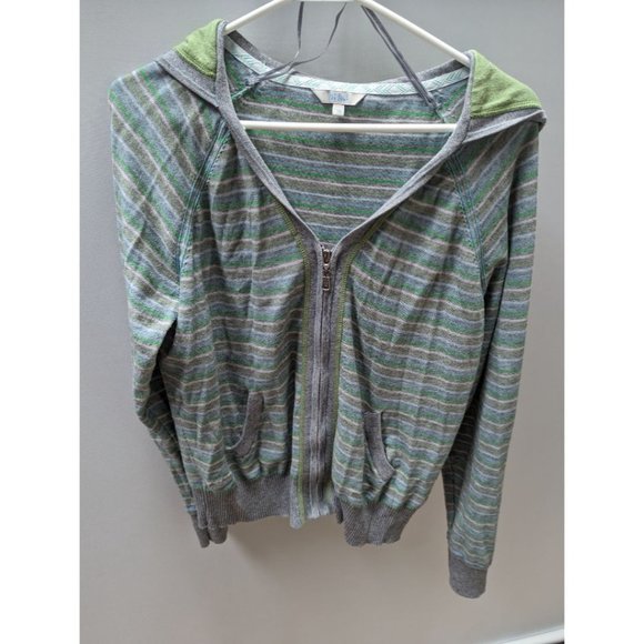 Fat Face | Tops | Fat Face Grey With Blue And Green Striped Zip Up ...